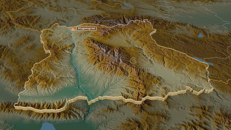 Blagoevgrad, Bulgaria - Extruded with Capital. Relief Stock ...