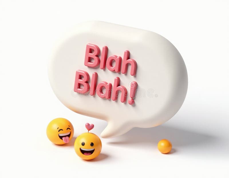 Blah Blah! Emojis and Speech Bubble Stock Illustration - Illustration of laughing, emoji: 365616756
