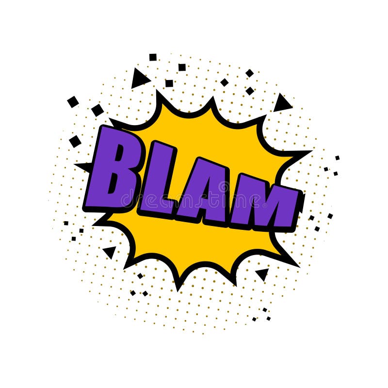 Blam Expression Sign at Comic Speech Bubble Icon Stock Vector ...