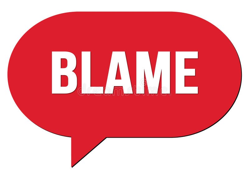 BLAME Text Written in a Red Speech Bubble Stock Illustration ...