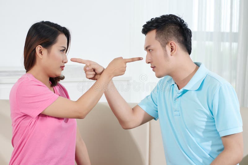 Blaming each other stock image. Image of asian, emotion - 71166355