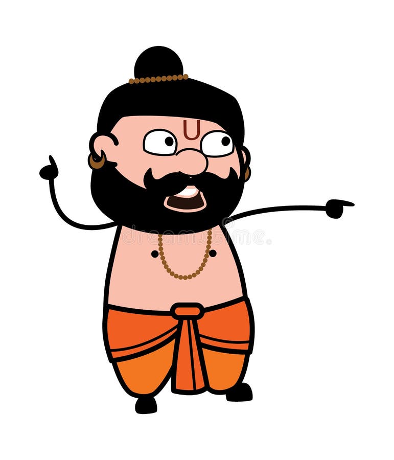 Blaming Pandit Cartoon stock illustration. Illustration of comic ...