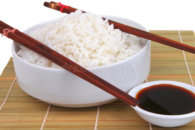 Blanc bouilli de riz photo stock. Image du cuvette, japonais - 10031636