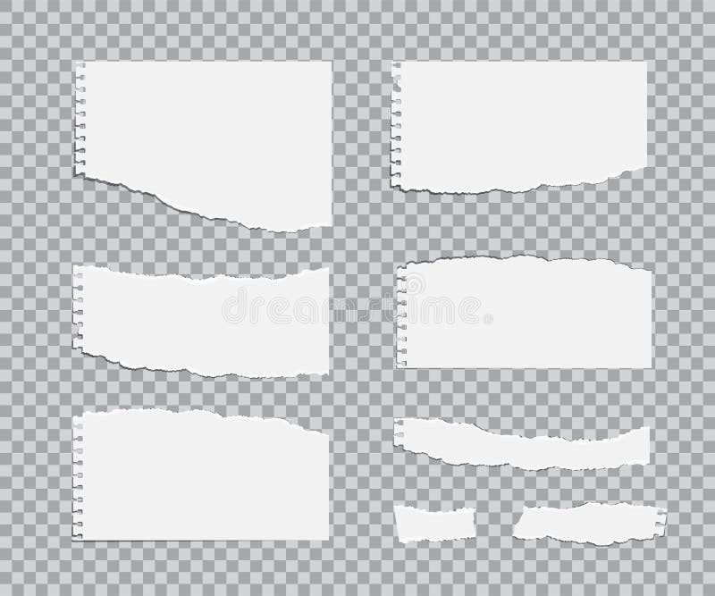 Blanc Torn Paper Sheets Set. Vector Realistic Design Elements. Stock ...