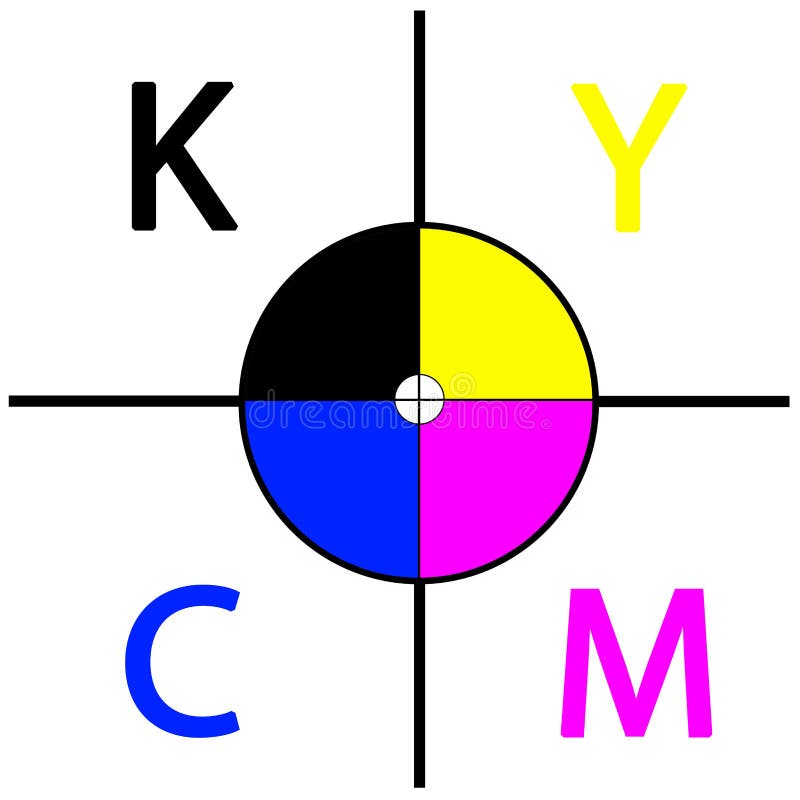 BLANCO DE CMYK Icono plano ilustración del vector. Ilustración de azul ...
