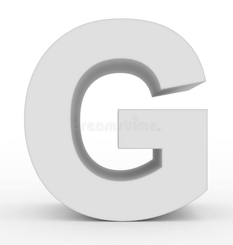 Blanco De G 3d De La Letra Aislado En Blanco Stock de ilustración ...