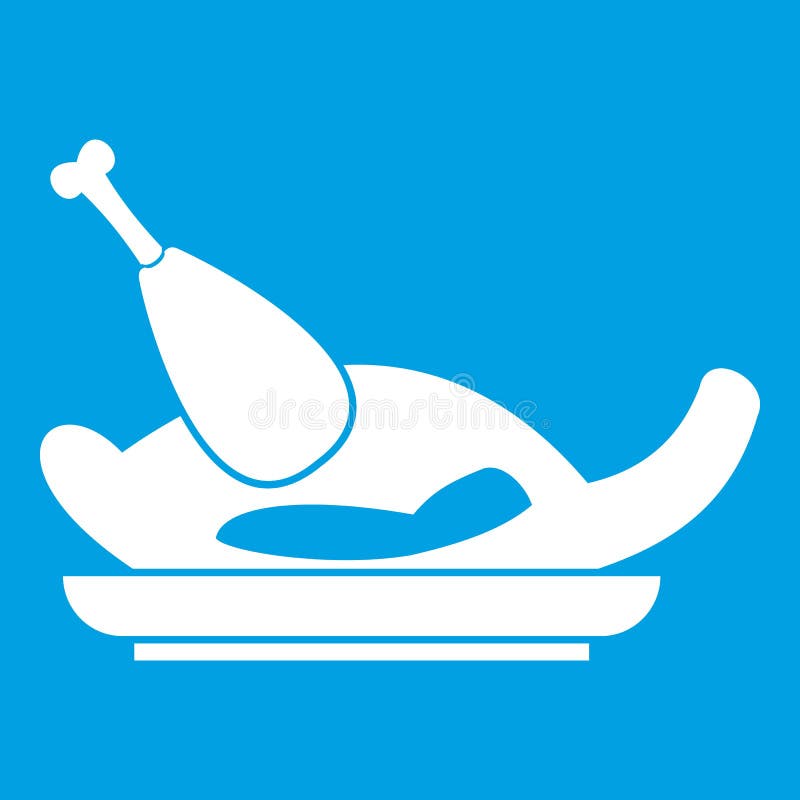 Blanco Del Icono Del Pollo Frito Ilustración del Vector - Ilustración ...