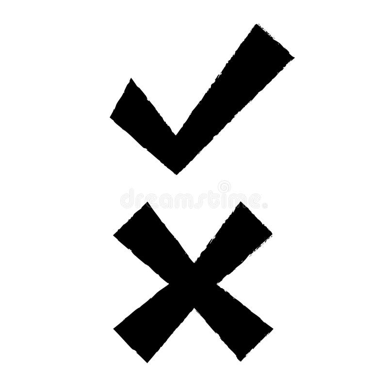 Vector Blanco Y Negro Correcto E Incorrecto Ilustración del Vector ...