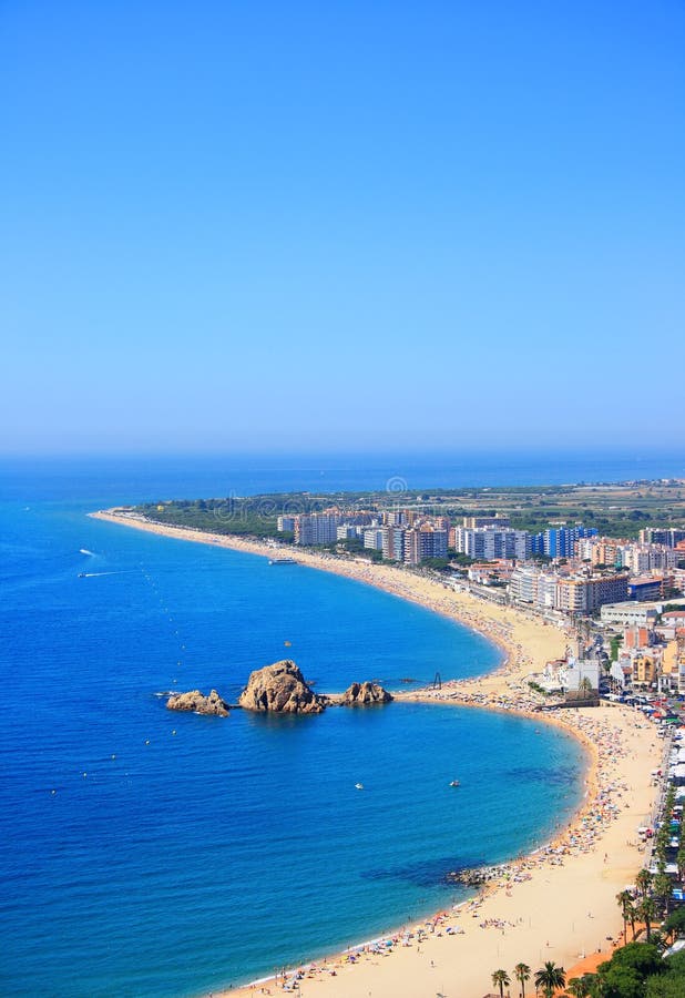 Blanes Beach (Costa Brava, Spain) Stock Image - Image of destinations ...