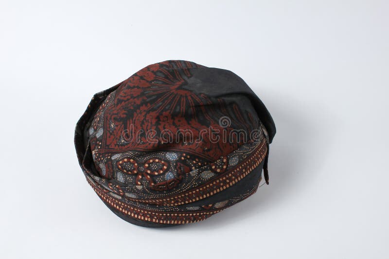 Blangkon Batik Motif Isolated on White Stock Image - Image of culture ...