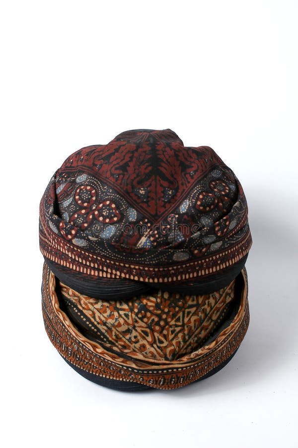 Blangkon Batik Motif Isolated on White Stock Photo - Image of culture ...