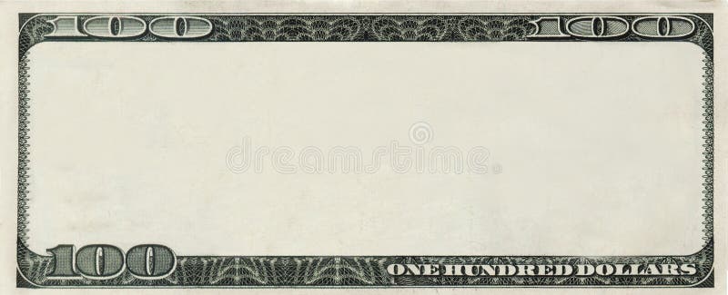 Blank 100 Dollars Bank Note with Copyspace Stock Illustration ...