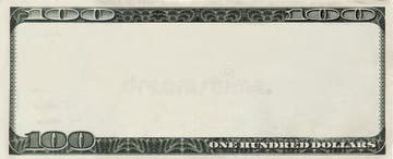 Blank 100 Dollars Bank Note with Copyspace Stock Illustration ...