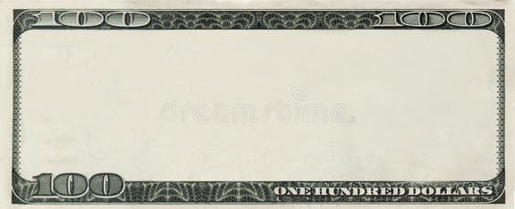 Blank 100 Dollars Bank Note with Copyspace Stock Illustration ...