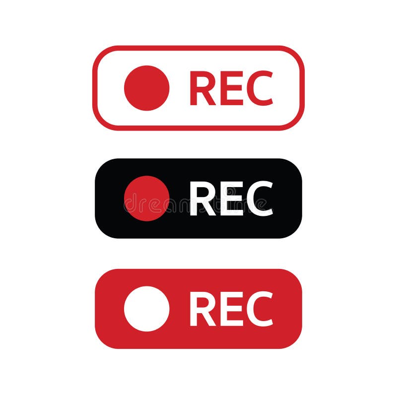 Rec / Record Button Trendy Flat Style Vector Icon. Symbol for Your Web ...