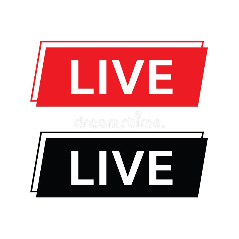 Live Stream Sign for Broadcasting, Live Icon for Streaming Stock Vector ...
