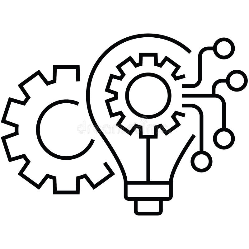 Light and Lamp Icon, Creativity Idea of Creator, Wisdom and Knowledge ...