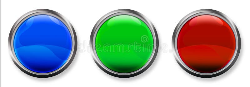 Blank 3-D RGB Button stock illustration. Illustration of metallic ...