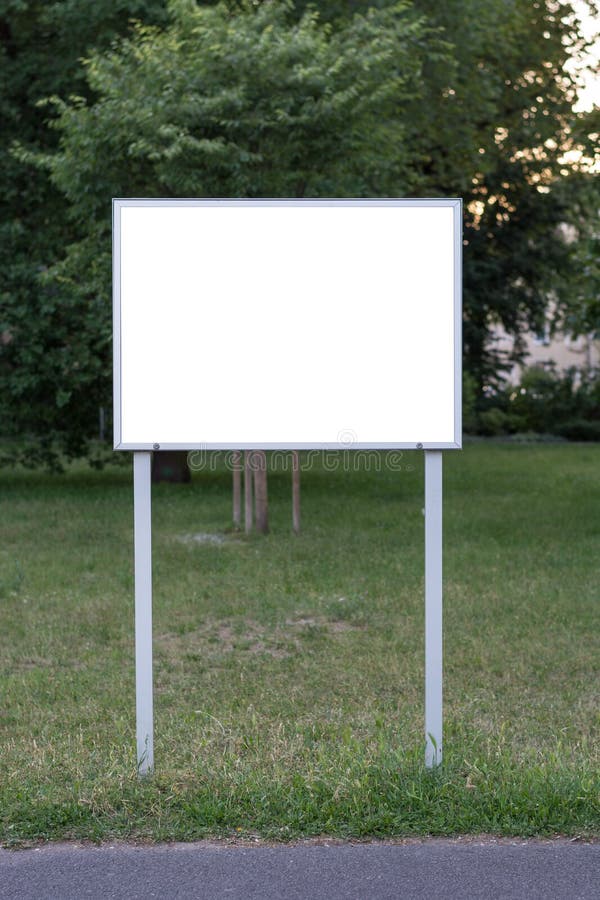 Blank Ad Space Sign Infront of Trees Stock Image - Image of park ...