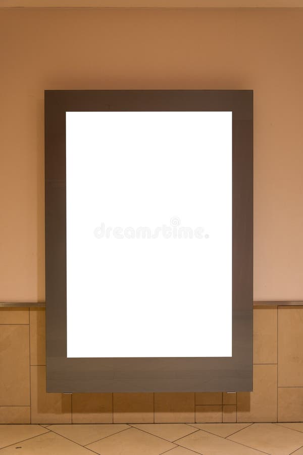 Blank Ad Space Sign Isolated in a Mall Stock Photo - Image of copy ...