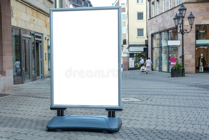 Blank Ad Space Sign Isolated in the Street Stock Photo - Image of urban ...