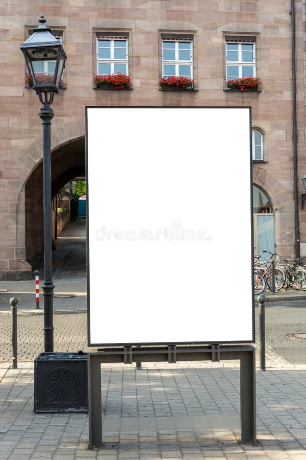 Blank Ad Space Sign Isolated in the Street Stock Image - Image of ...