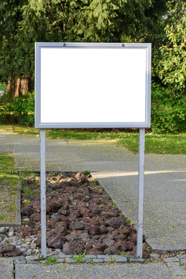 Blank Ad Space on a Sign in a Park Stock Photo - Image of poster, white ...