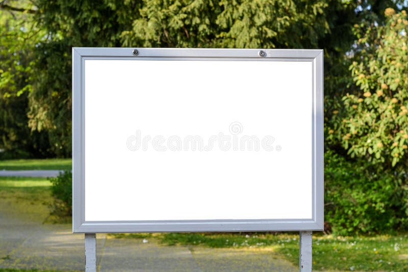 Blank Ad Space on a Sign in a Park Stock Image - Image of park, poster ...