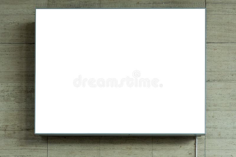 Blank Ad Space Sign on Stone Wall Stock Photo - Image of hall, board ...