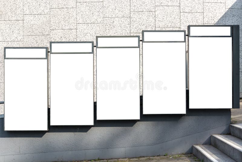 Blank Ad Space Signs Isolated on a Brick Wall Isolated in the S Stock ...