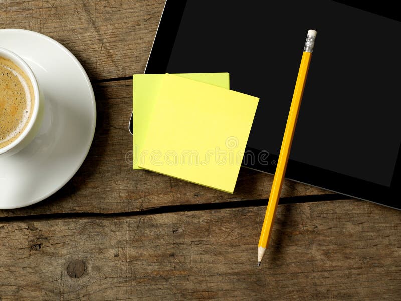 Adhesive notes on desk stock photo. Image of still, list - 107689868