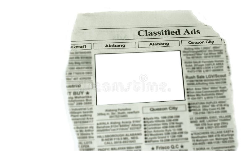 Blank Ads Ready for Commercial Use Stock Image - Image of classifieds ...