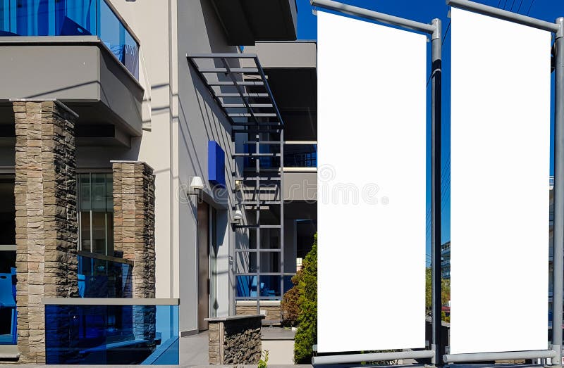 Two Blank Advertisement Banner Ad Template Mock Up Isolated Clipping ...