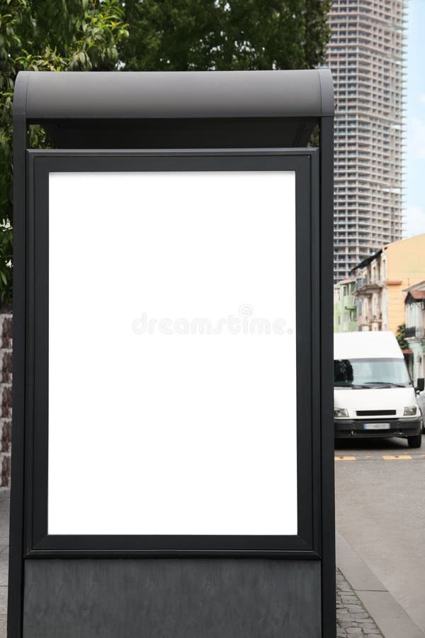 Blank Advertisement Board on Public Transport Stop Stock Image - Image ...