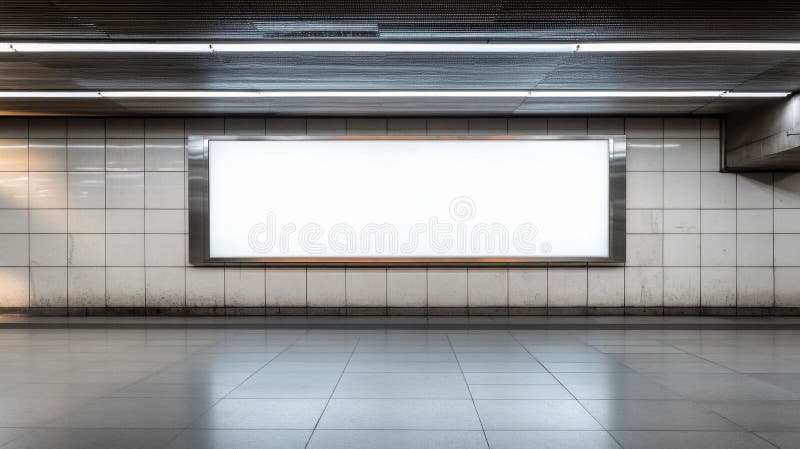 Blank Advertisement Sign in Subway Station Stock Illustration ...