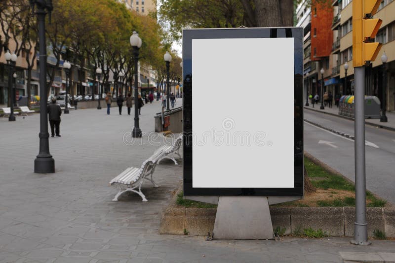 Blank Advertisement in the Street Stock Photo - Image of panel, poster ...