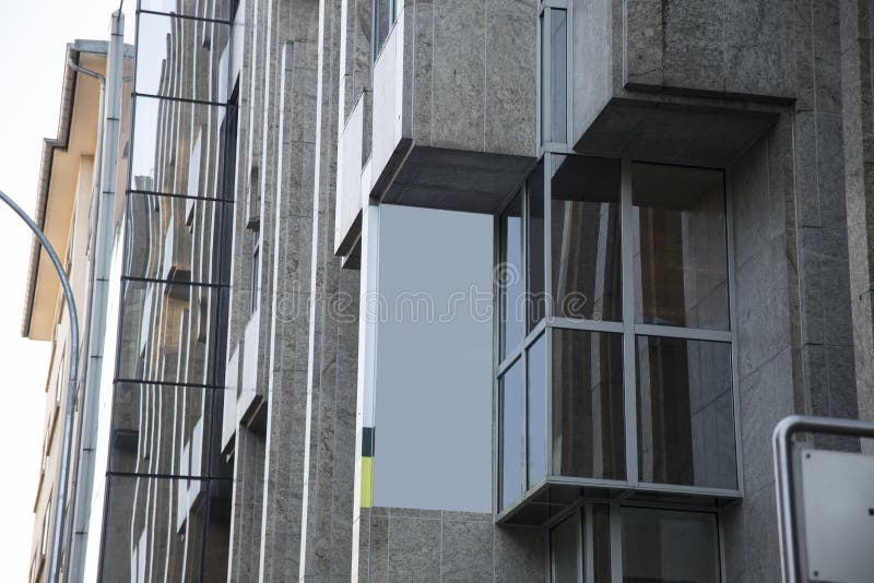 Blank Advertising Banner on Block Building Stock Photo - Image of ...