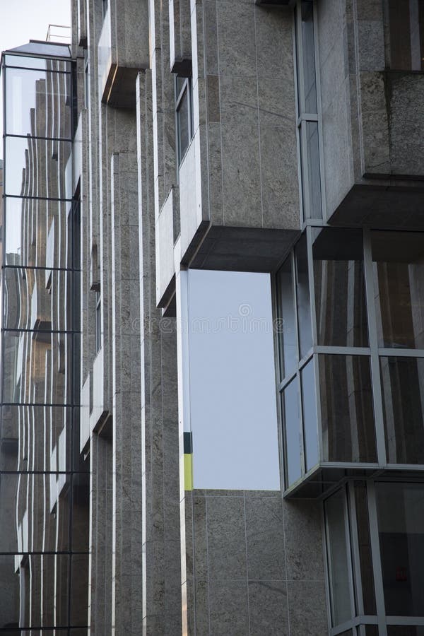 Blank Advertising Banner on Block Building Stock Image - Image of ...