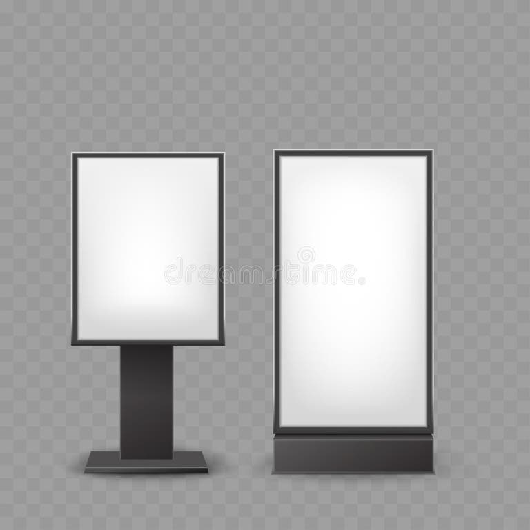 Blank Advertising Billboard Display Frames with Stand Mockup Vector ...
