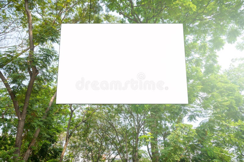 Blank Advertising Billboard Hanging in Park Stock Image - Image of ...