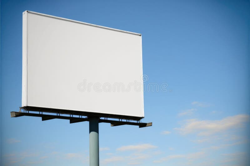 Blank Advertising Billboard in a Large-scale Square Size on Clear Blue ...