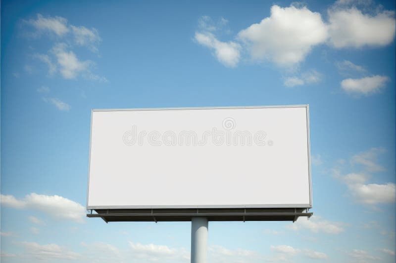 Blank Advertising Billboard in a Large-scale Square Size on Clear Blue ...