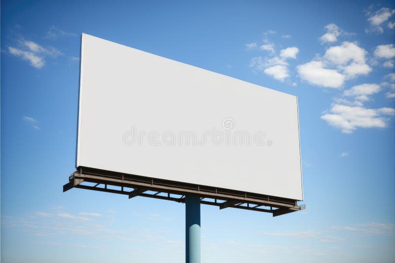 Blank Advertising Billboard in a Large-scale Square Size on Clear Blue ...
