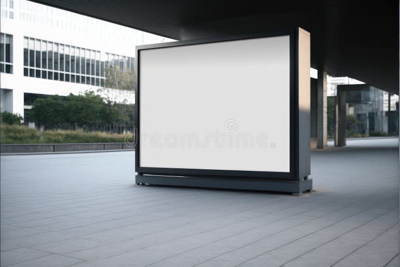 Blank Advertising Billboard in a Large-scale Square Size in Front of ...