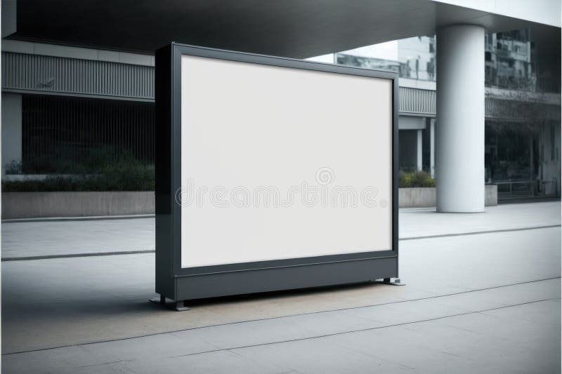 Blank Advertising Billboard in a Large-scale Square Size in Front of ...
