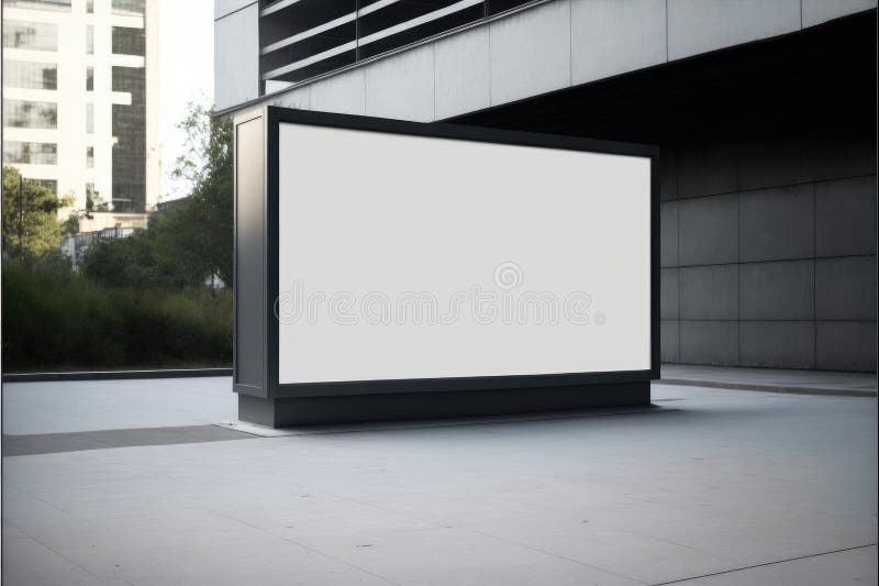 Blank Advertising Billboard in a Large-scale Square Size in Front of ...
