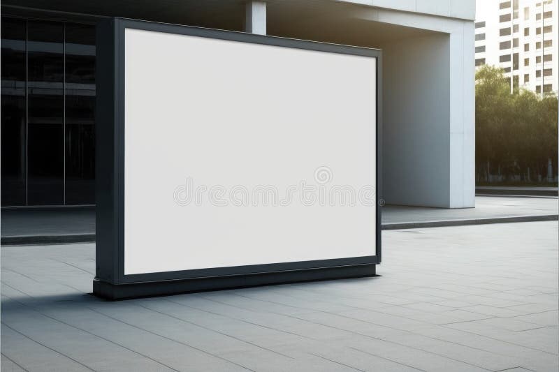 Blank Advertising Billboard in a Large-scale Square Size in Front of ...
