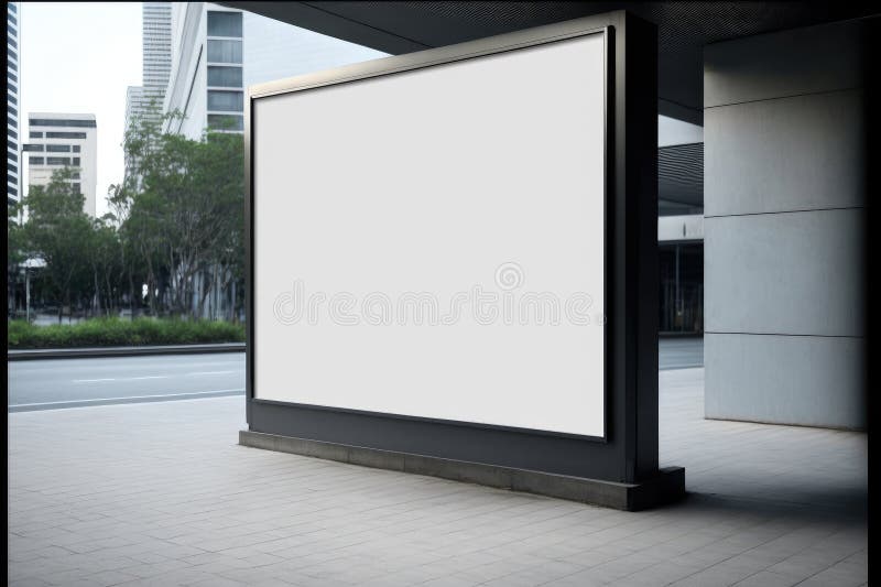 Blank Advertising Billboard in a Large-scale Square Size in Front of ...