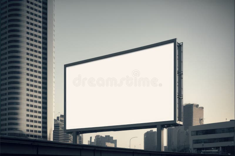 Blank Advertising Billboard in a Large-scale Square Size among Modern ...