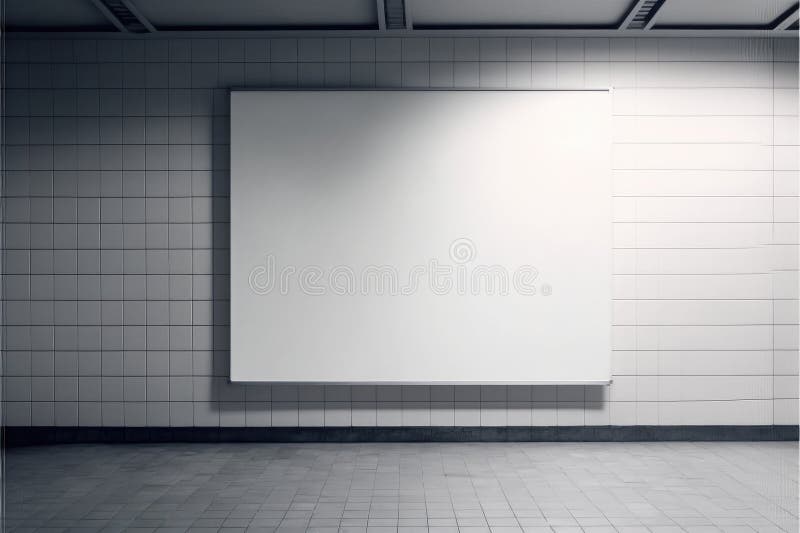 Blank Advertising Billboard in a Large-scale Square Size with White ...